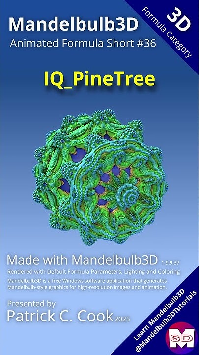 Mandelbulb3D Animated Formula #36: IQ_PineTree - YouTube