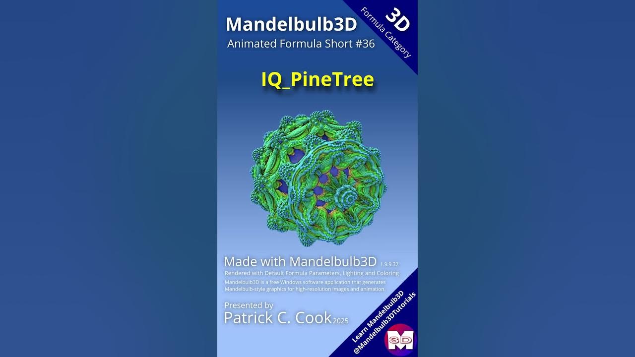 Mandelbulb3D Animated Formula #36: IQ_PineTree - YouTube