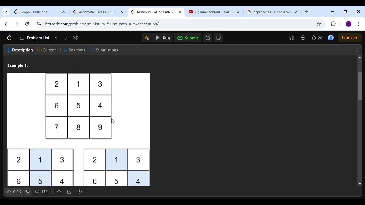 Leetcode 931 Minimum Falling Path Sum Recursion Memoization Tabulation Dp Dsa Youtube