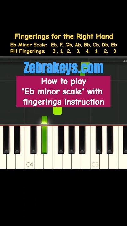 How to practice "Eb Minor Scale" on piano keyboard - YouTube
