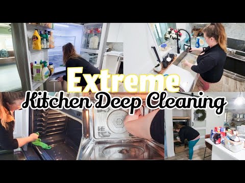 EXTREMELY MASSIVE KITCHEN DEEP CLEANING ROUTINE / CLEAN WITH ME / SPEED CLEANING MOTIVATION ...