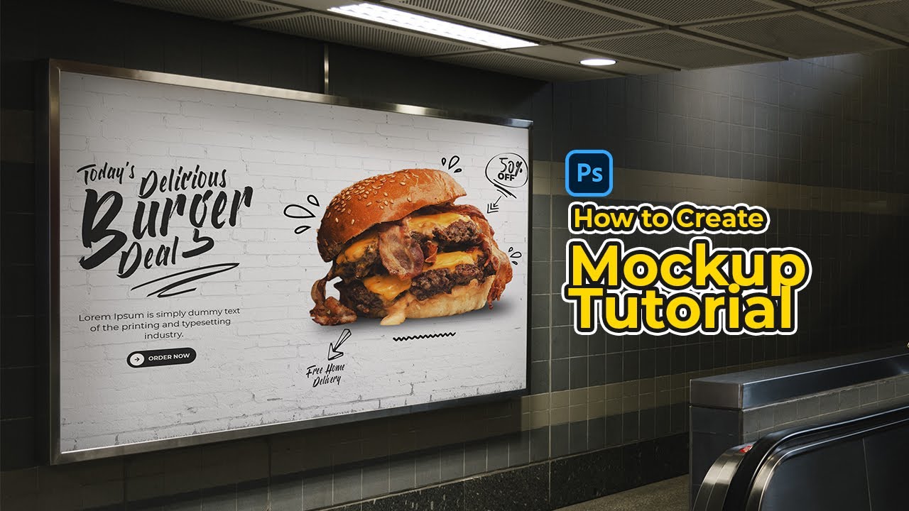 How to easily create realistic billboard mockup template in adobe ...