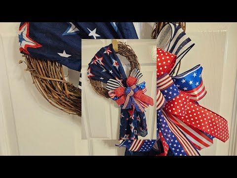 Gorgeous Diy Patriotic Wreath Tutorial With Grapevine And Scarf - YouTube