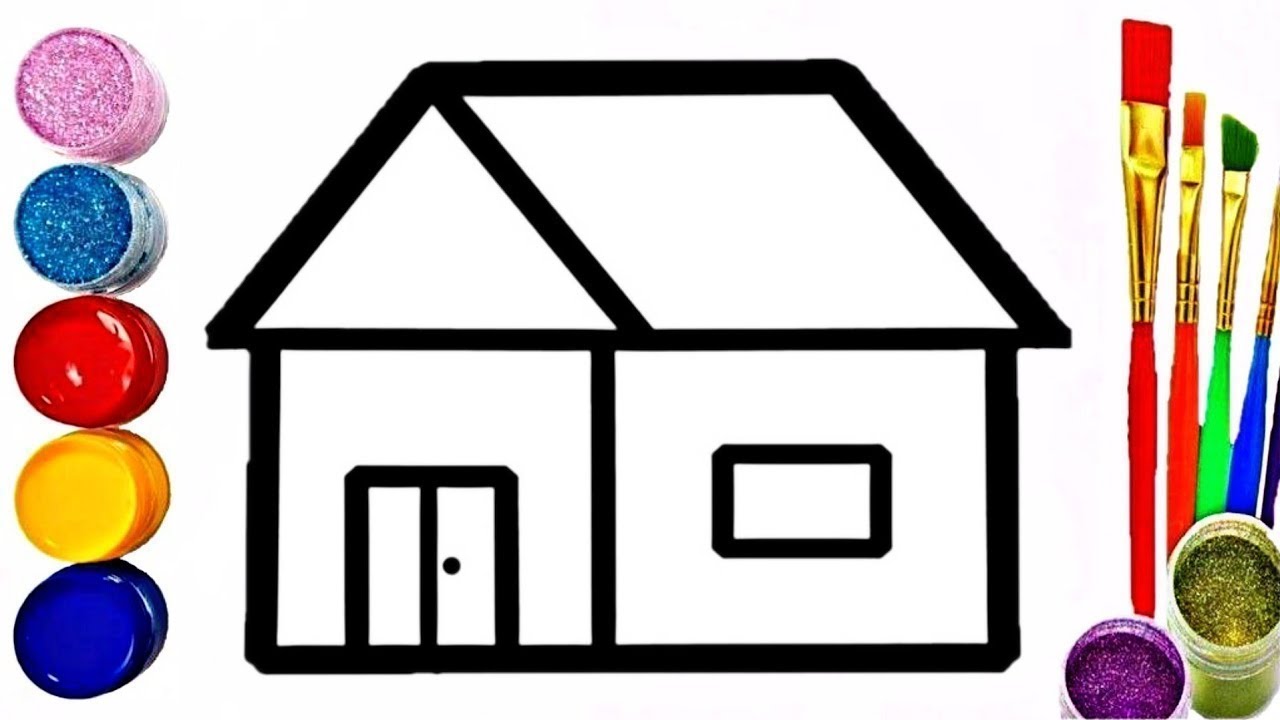 How to Draw A House Step By Step | घर का चित्र कैसे बनाये | Easy ...