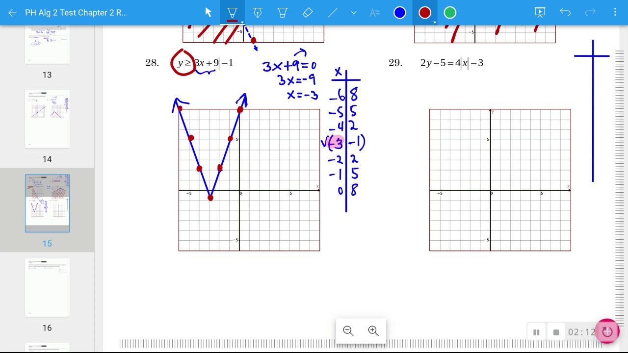 Alg 2 Chapter 2 Test Review Examples #28-29 - YouTube