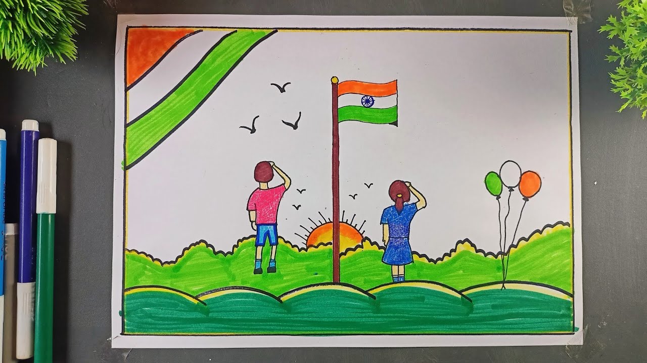 easy independence day drawing for beginners / 15 august drawing easy ...