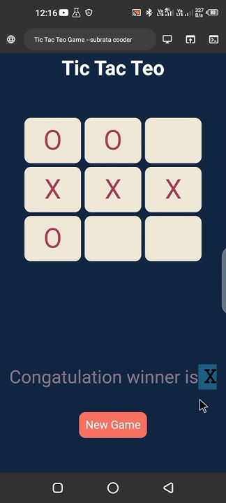 Made Tic Tac Teo game using pure html, CSS, js @codewithproject93 - YouTube