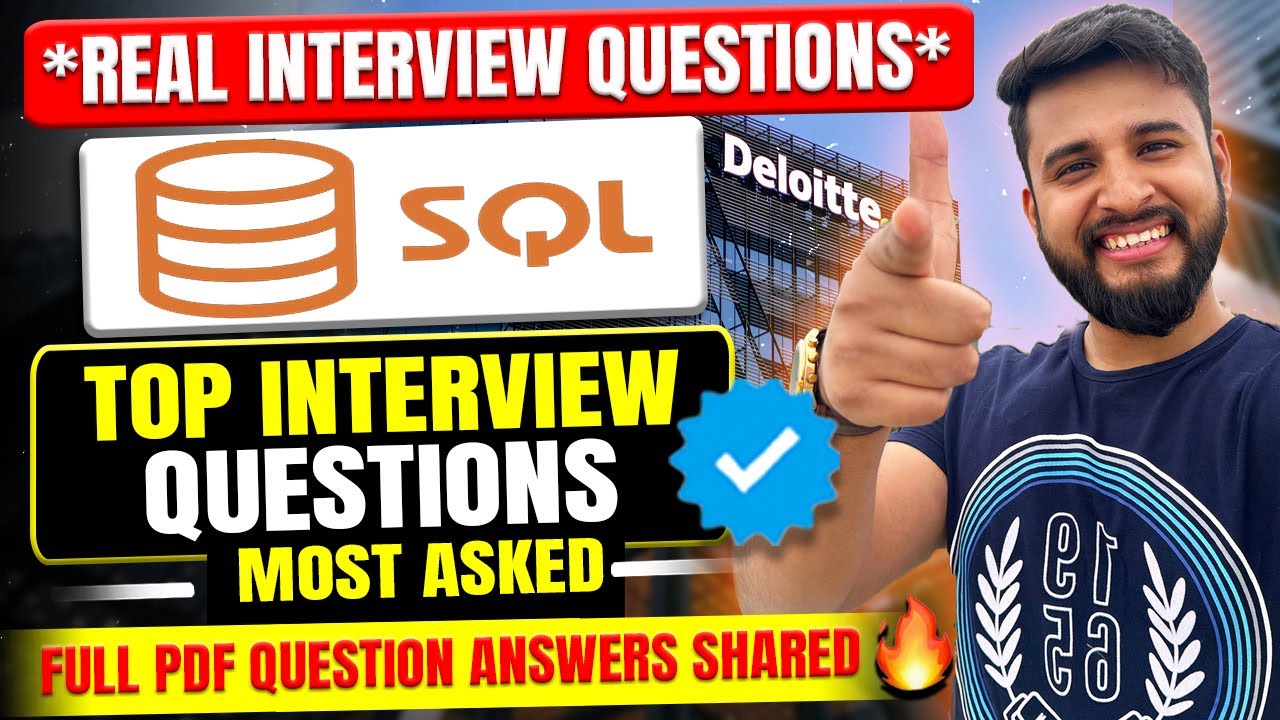 SQL INTERVIEW QUESTIONS FOR DATA DOMAIN INTERVIEW🔥| PART 1 | INTERVIEW ...