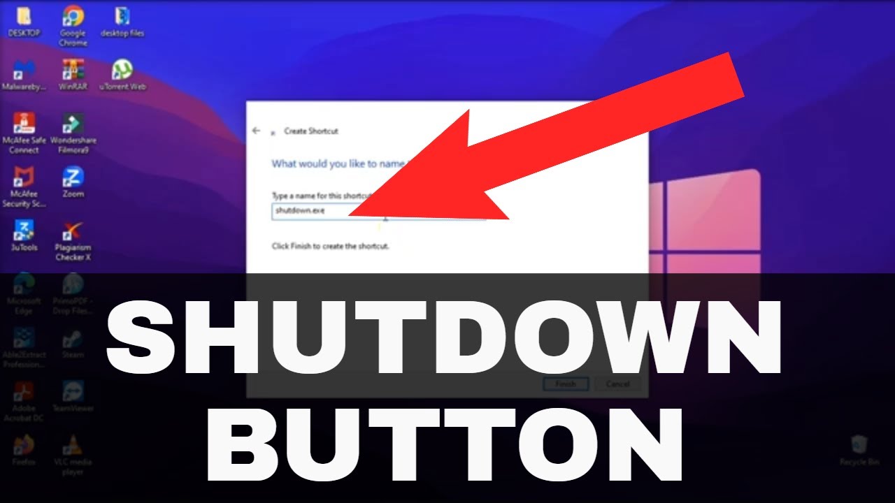 How to Create a SHUTDOWN BUTTON On Your Windows PC | Quick Shutdown ...