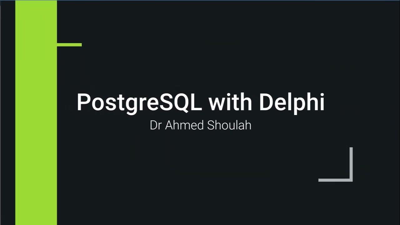 Postgresql With Delphi Part3 Youtube