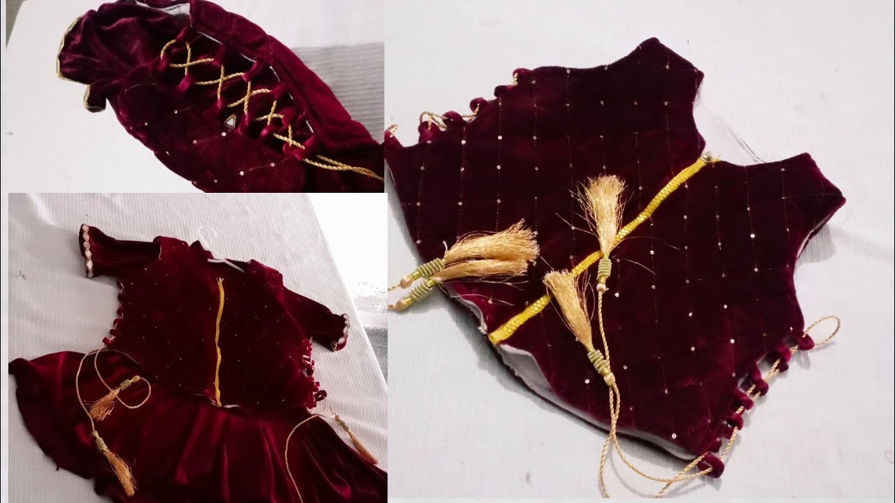velvet frock design with beautiful baby jacket cutting and stitching .2 ...