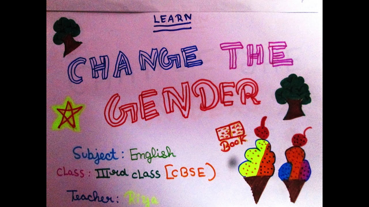 Learn Change the Gender topic of English Subject of 3rd Class CBSE ...