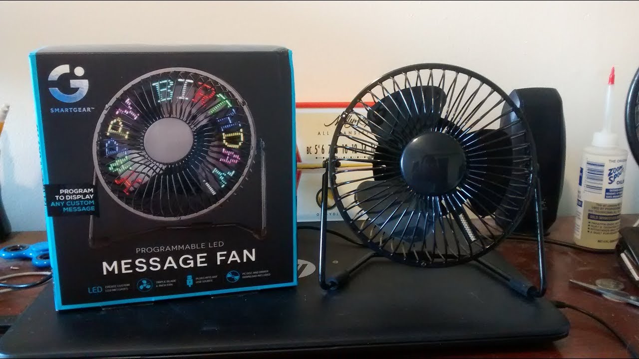 SmartGear LED message fan - YouTube