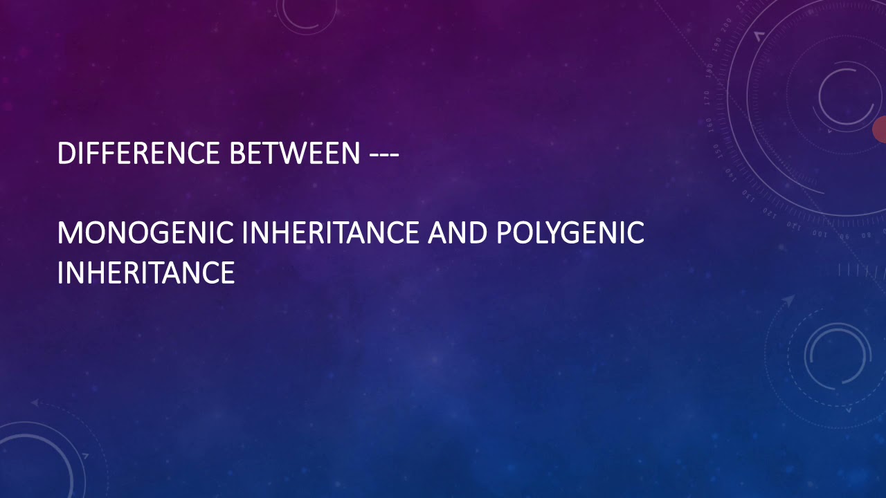Difference between Monogenic inheritance and Polygenic inheritance ...