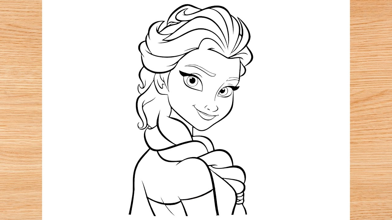 How to draw elsa from frozen step by step drawing tutorial - YouTube