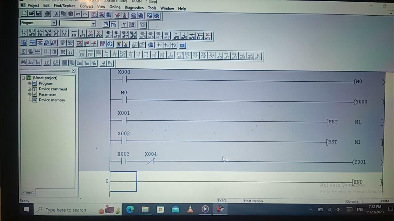 Mitsubishi plc GX developer beginner programming - YouTube
