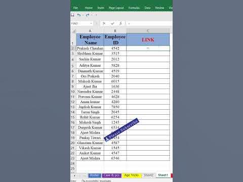 How to Link Emp Name &Emp I'D in Excel || नाम और I'D को Excel में कैसे लिंक करें #shorts #viral ...