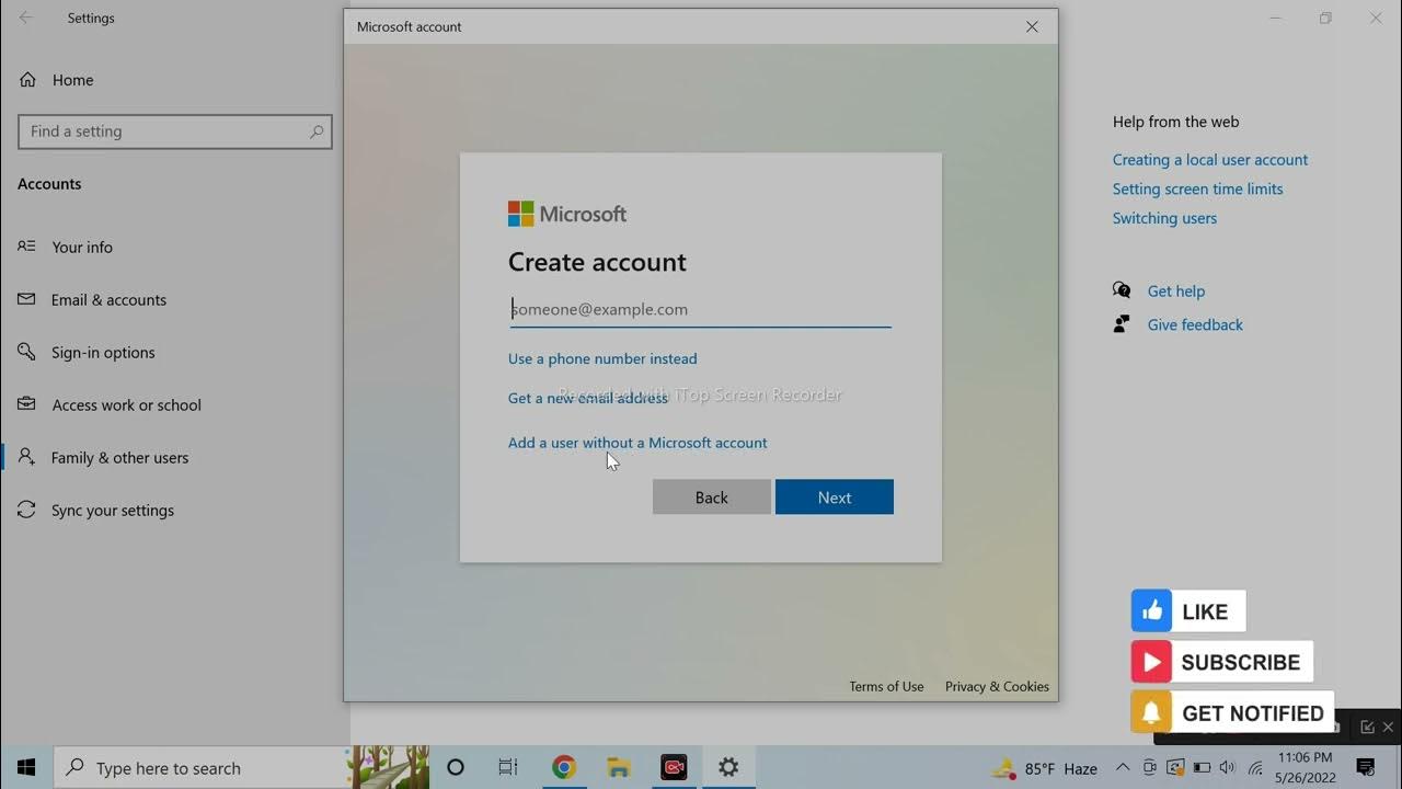 how to create user in windows 10 || User creation without Microsoft ...