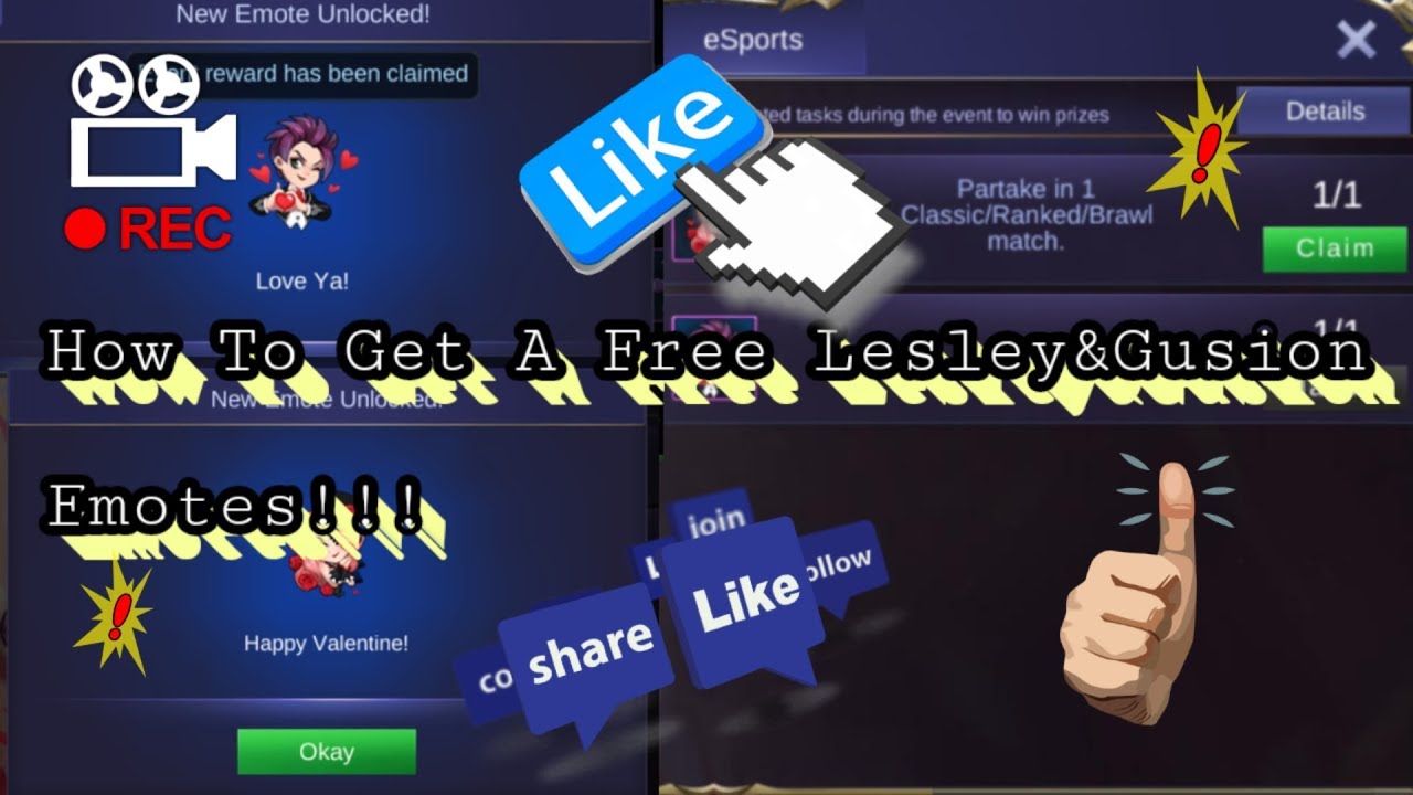 How To Get Free Lesley&Gusion Emotes - YouTube