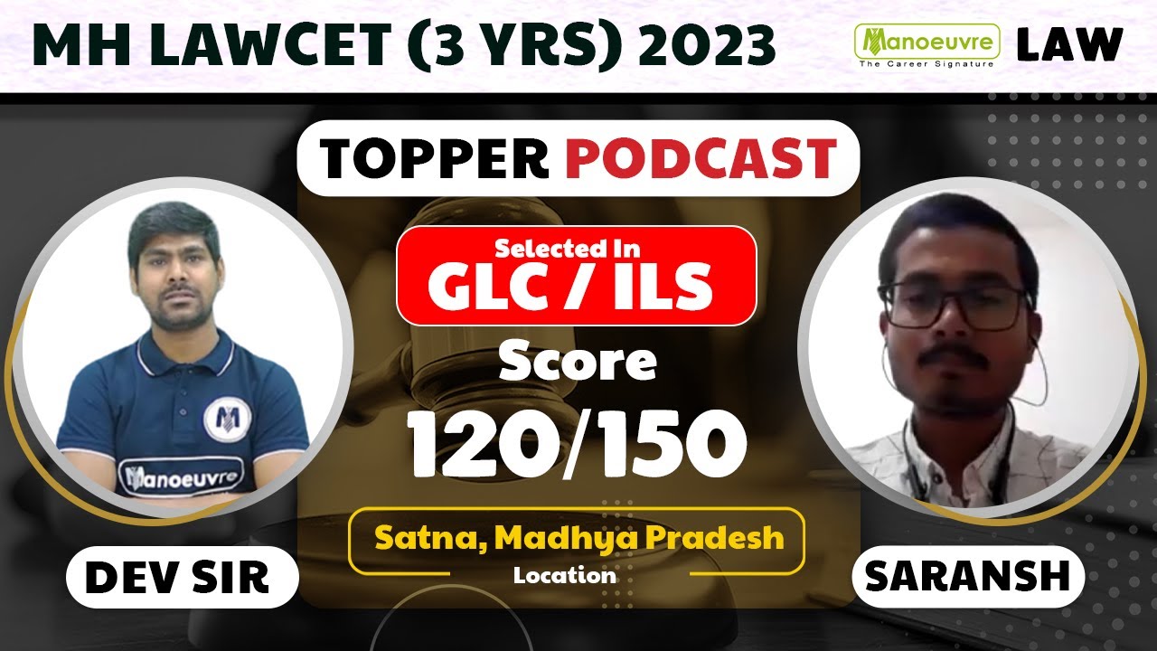 MH LAWCET (3 YRS) 2023 - Topper Podcast | Saransh Singh | Selected In ...
