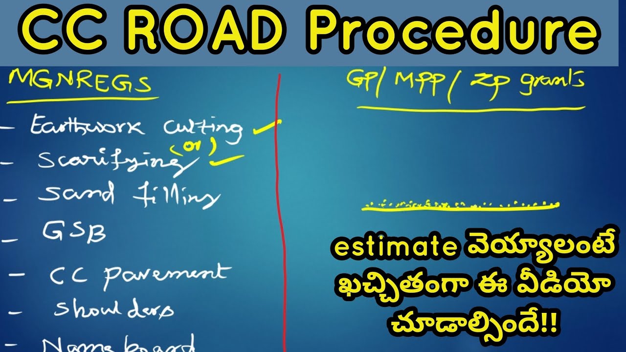 CC road estimate preparation -procedure|| GP estimates - YouTube
