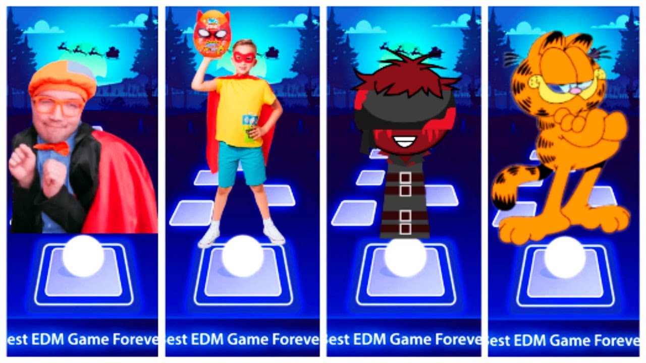 Blippi Vlad and Niki Sprunki Garfield Tiles hop Edm Rush - YouTube
