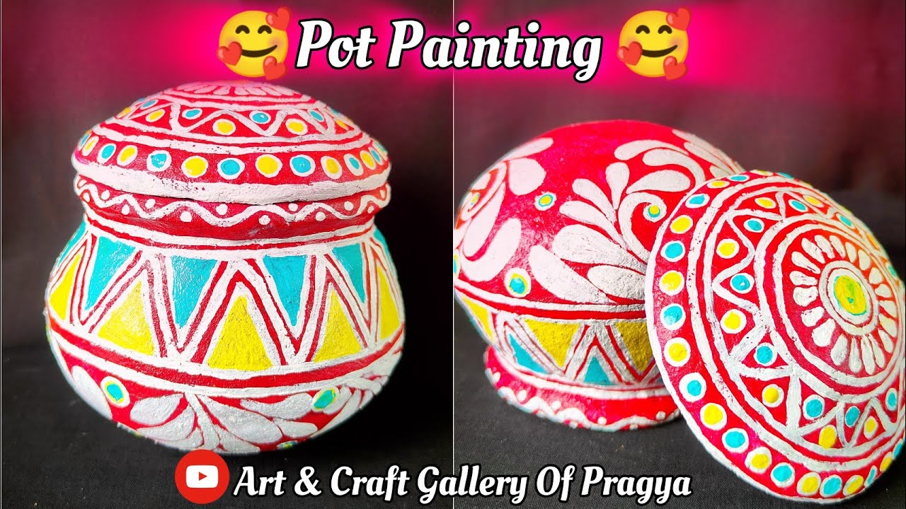Easy pot painting ideas ||Pot decoration for marriage || wedding pot ...