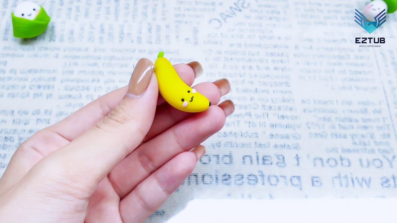 How to make clay cute banana | Try make a cute banana clay - YouTube