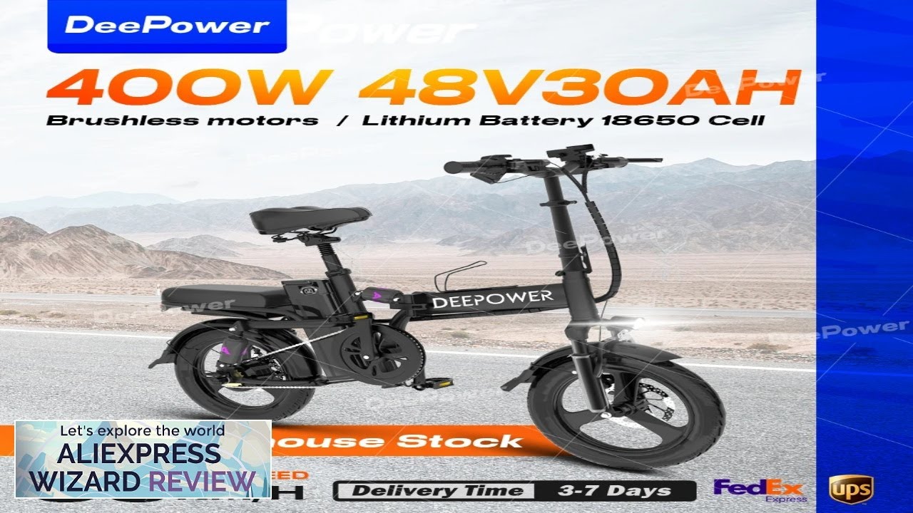 DeePower K300 Electric Bike 35kmh Mountain Moped Ebike 400W 48V 30AH ...