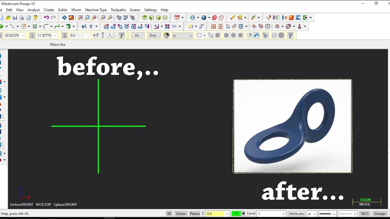 Mastercam X5 || Create Simple 3D model from two Crossed Line - YouTube