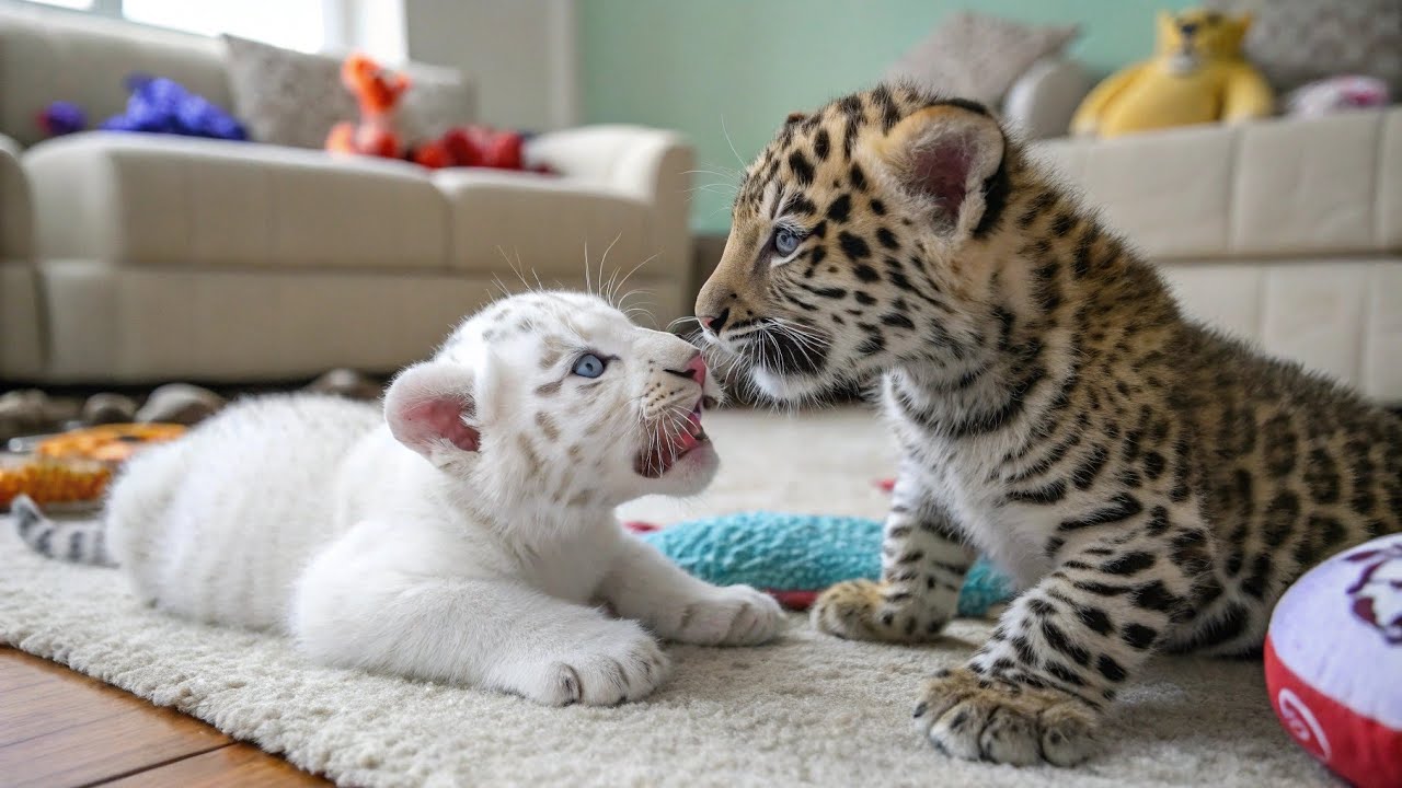 Cutest Duo | White Tiger Cub With Leopard Cub ️ - YouTube