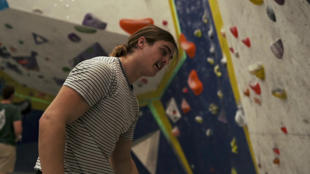 Man LOOSING Grip During Indoor Rock Climbing - ULTRA HD 4K Stock ...