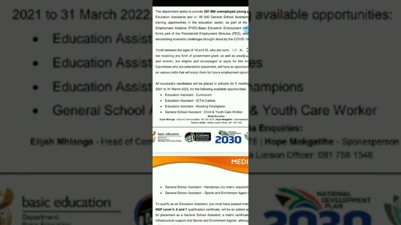 Education Assistant & General School Assistant, online Applications in ...