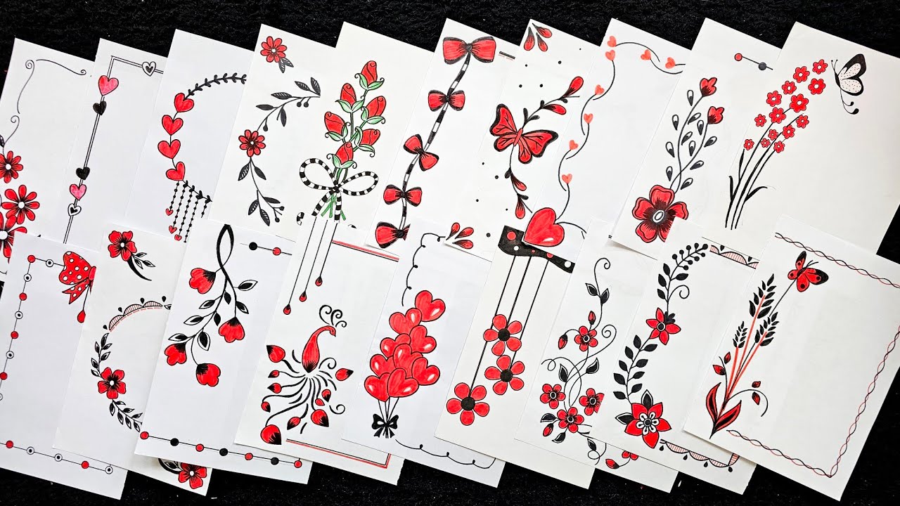 20 Red Beautiful Project Border Designs / Front page for Assignment ...