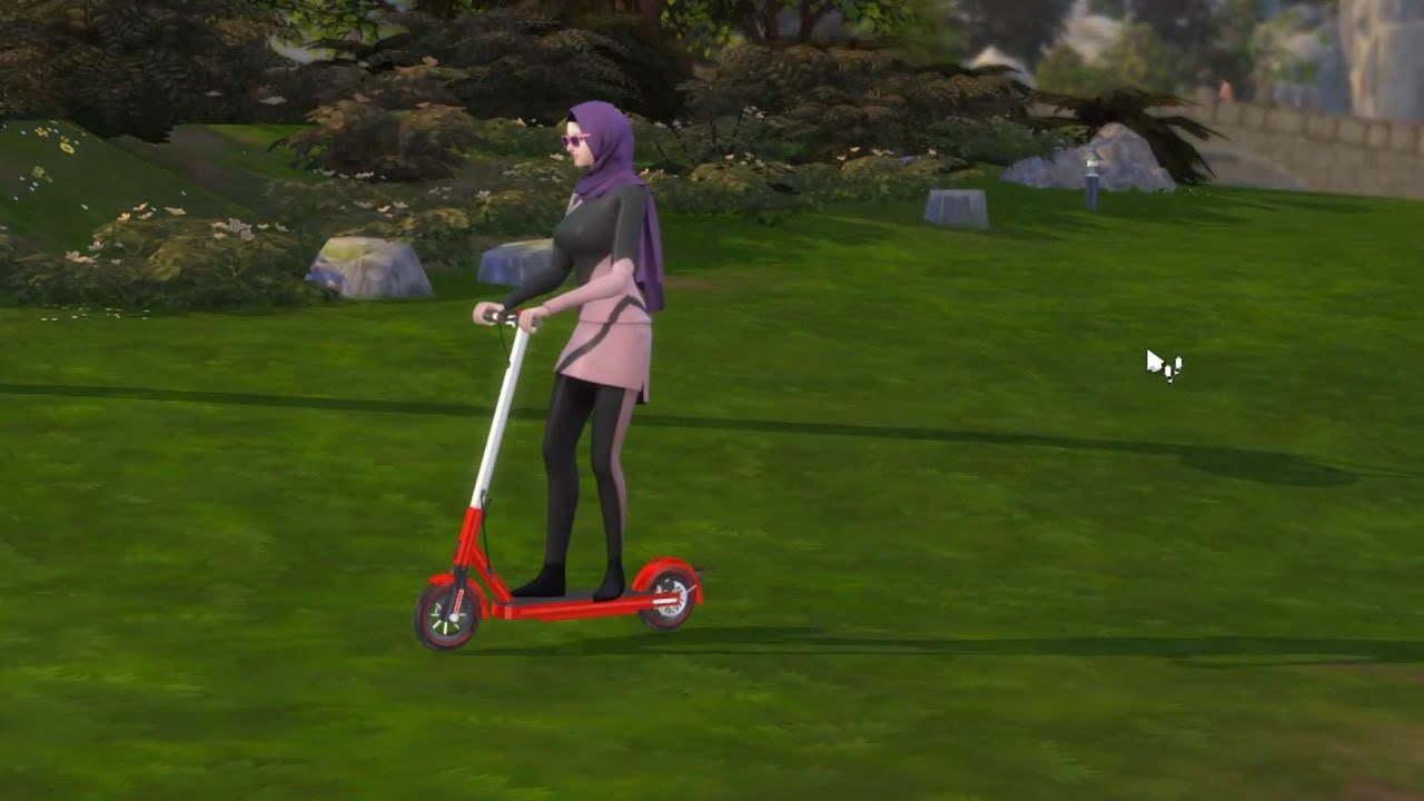the sims 4 new scooter fuctional all age - YouTube