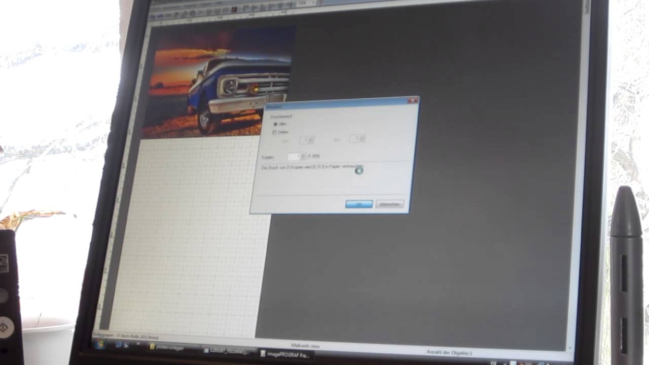 Canon iPF 6400 6450 Testdruck randlos Demo Plotter-Experte - YouTube