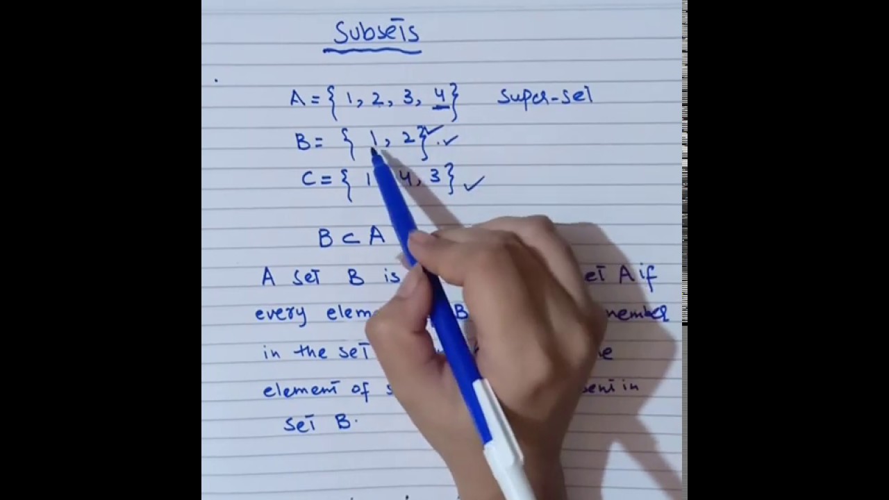 Sets and Subsets Chapter 1 Class 8th Part 2 - YouTube