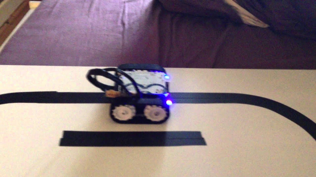 Pololu Zumo Line Follower Qtr-6A Test 1 - YouTube