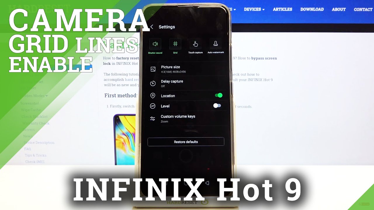 Gridlines in Camera App - INFINIX Hot 9 and Camera Functions - YouTube