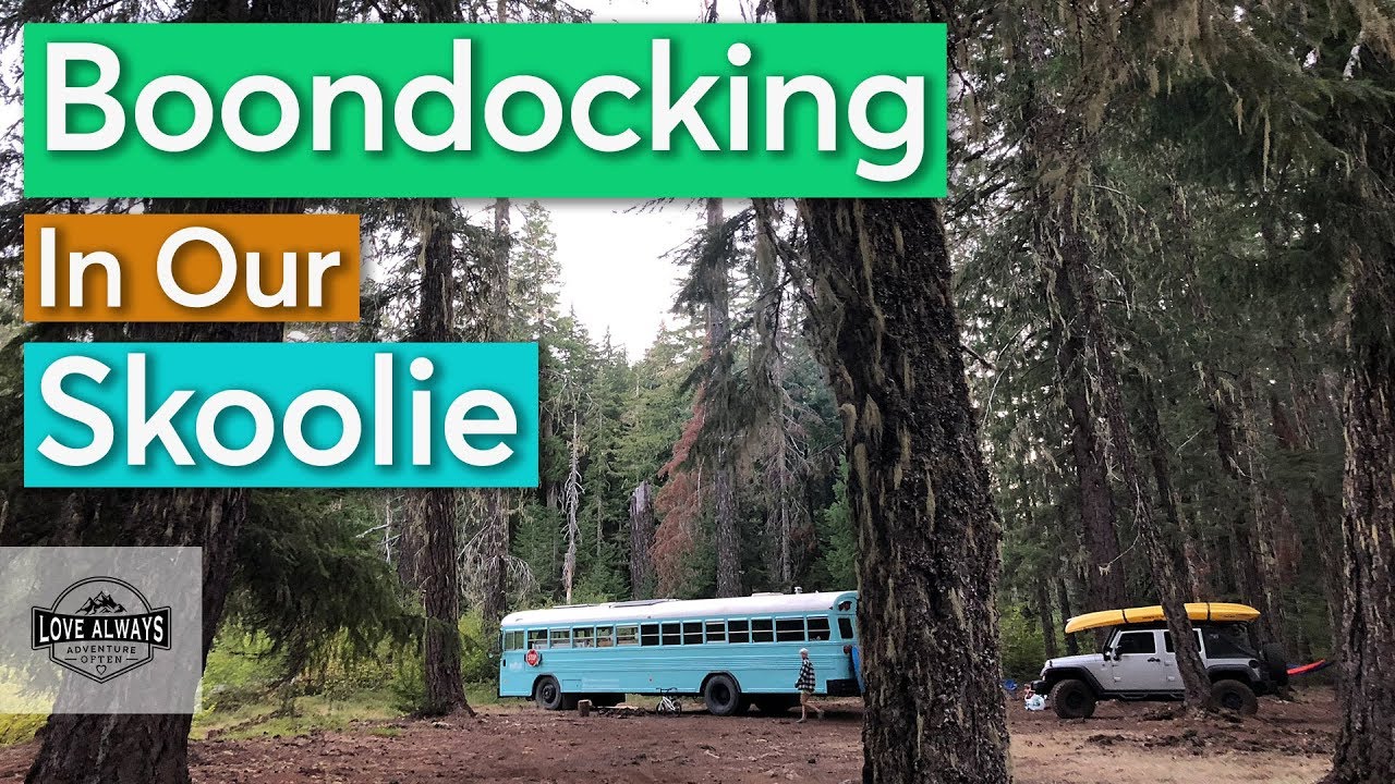 Boondocking In Our Skoolie | Full-Time Travel Family - YouTube