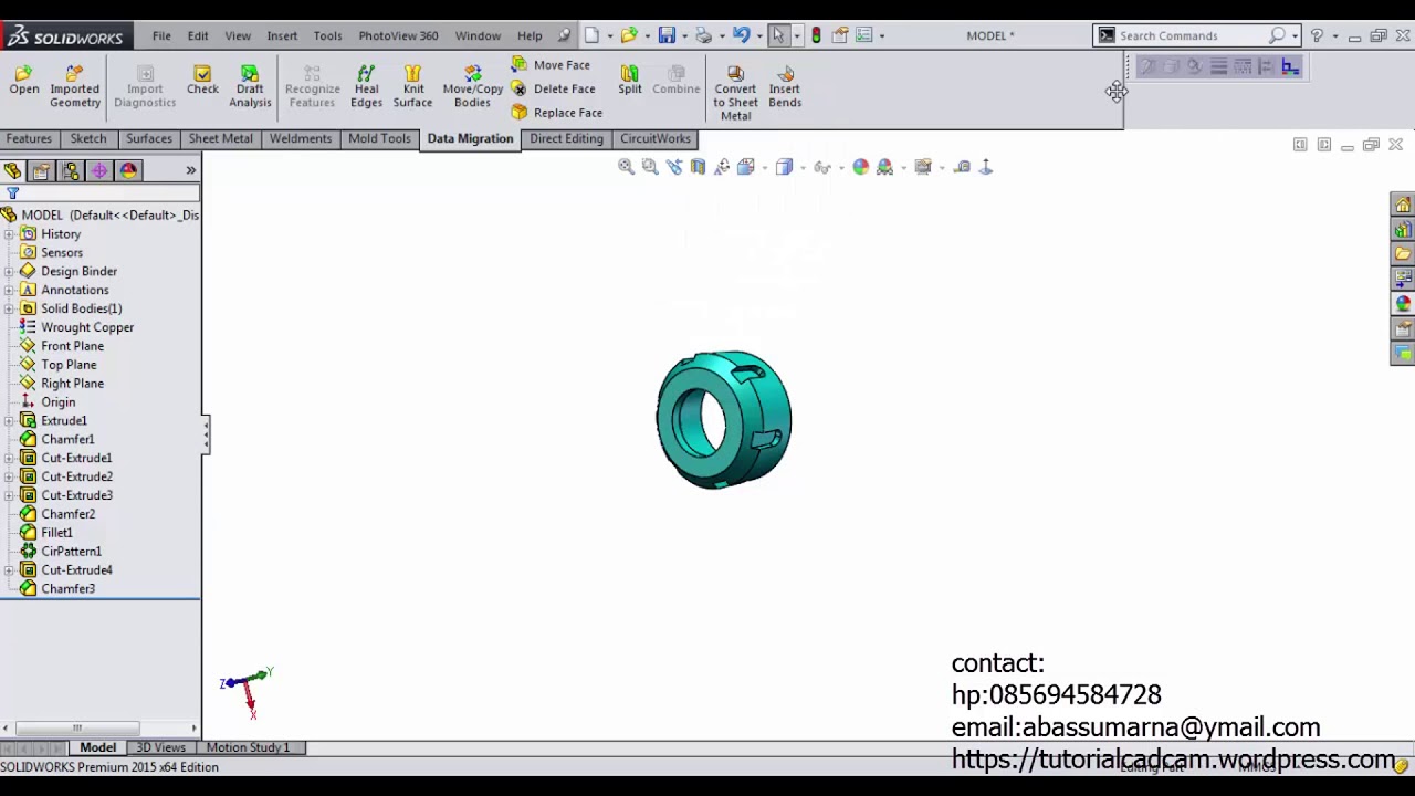 TUTORIAL SOLIDWORKS 7.Menu Bar Pull Down - YouTube