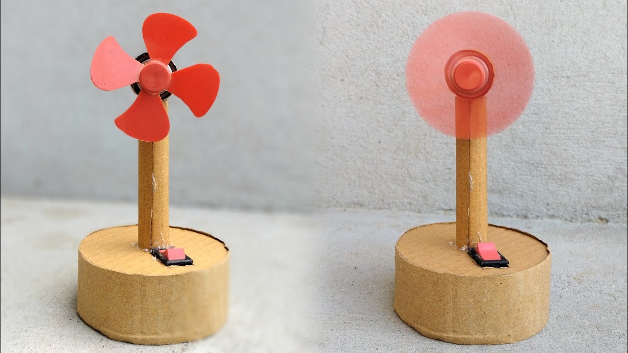 How to make a table fan from cardboard | diy Amazing table fan at home ...