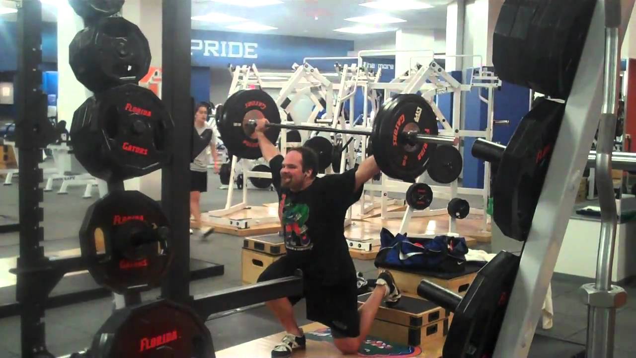 Overhead Split Squat w/185lbs - YouTube