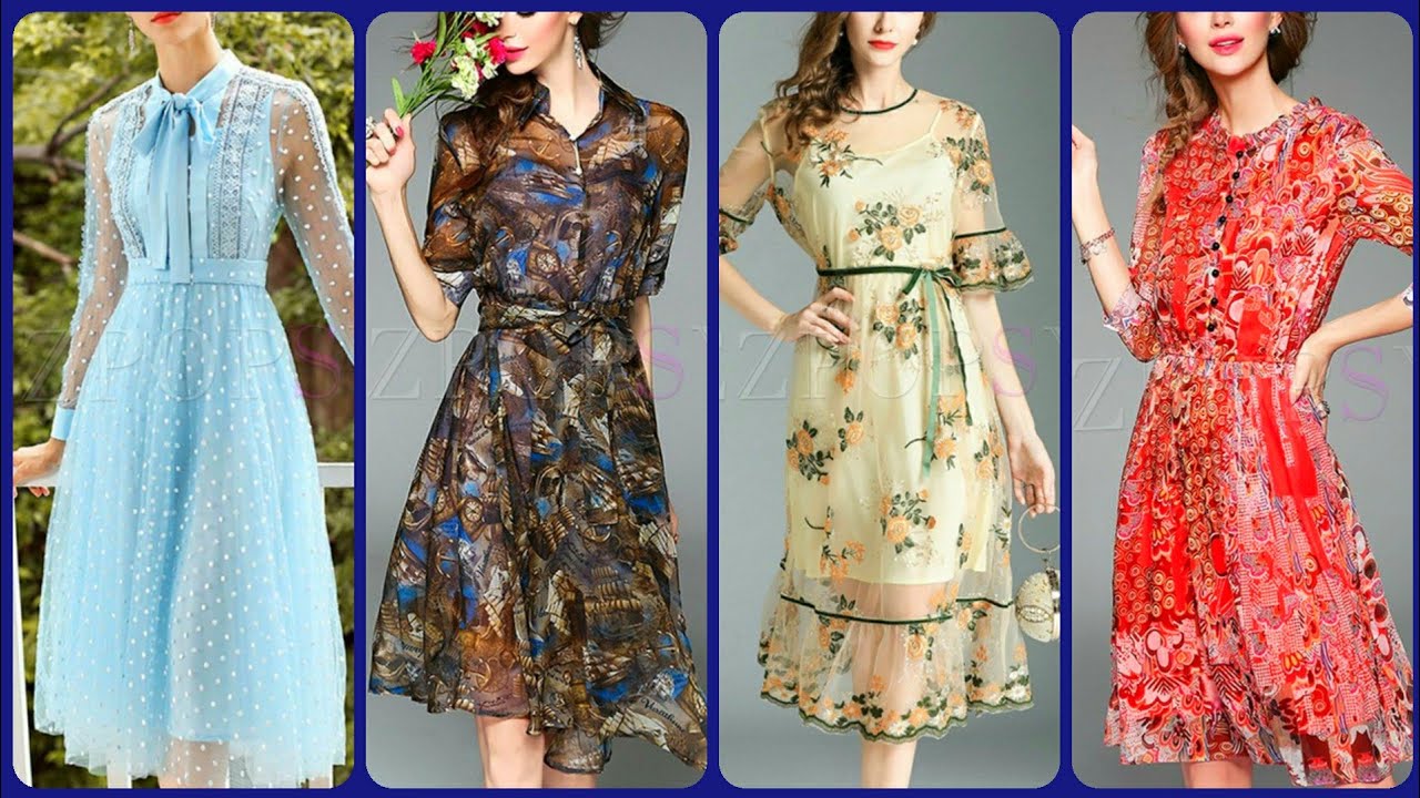 Attractive Printed & Embroidered Midi dress a line frocks Ideas - YouTube