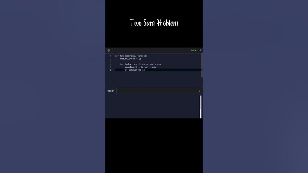 Two sum problem - Python #python #python programming #shortsfeed #shorts - YouTube