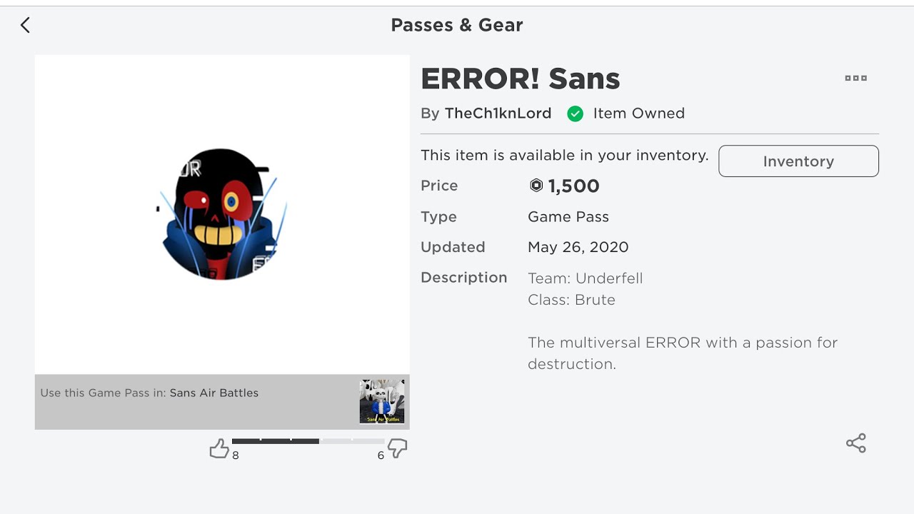 Roblox : sans air battle Review ERROR SANS (old upload) - YouTube