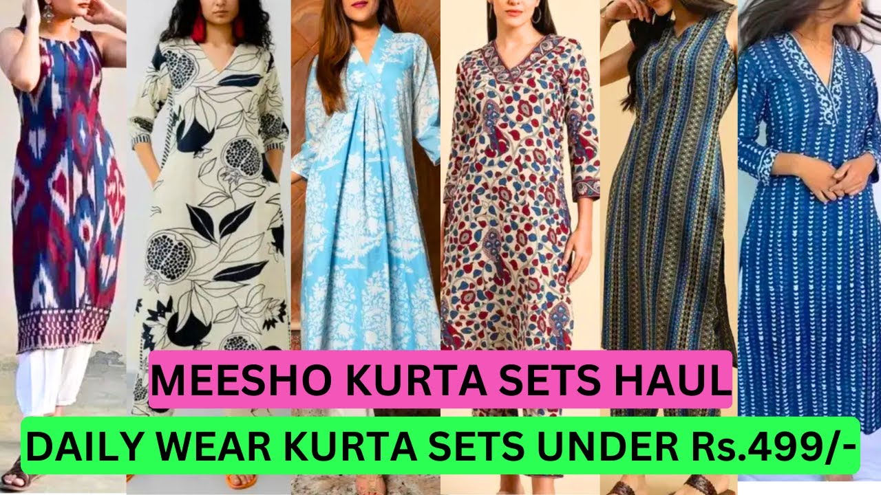 Daily Wear Kurta Sets under Rs.499/- | MEESHO Kurta Sets Haul | Being ...