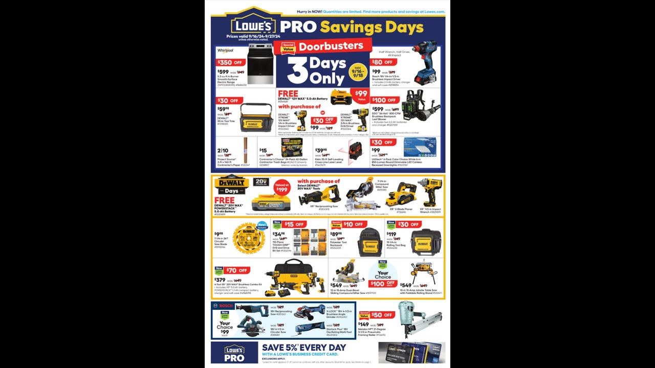 Lowe’s Pro Savings Days Circular Ad - YouTube