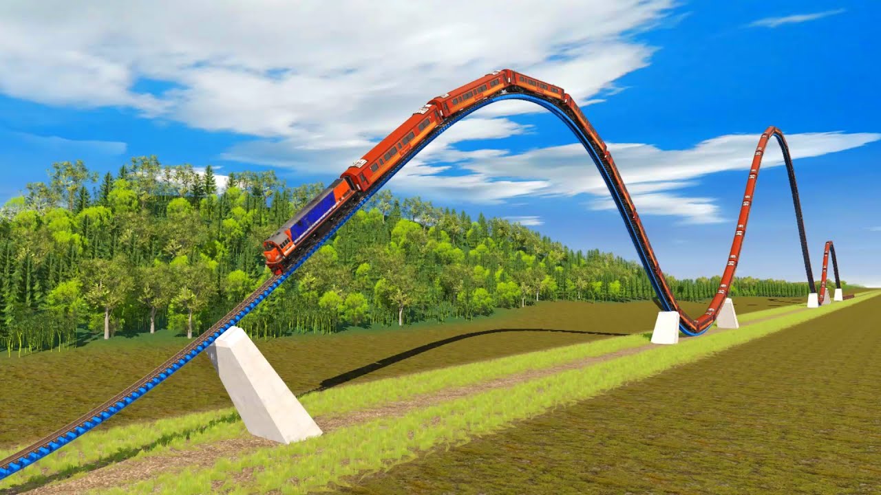 Train Climb Hight Crazy Roller Coaster Railroad Track-Jalur Kereta Api ...