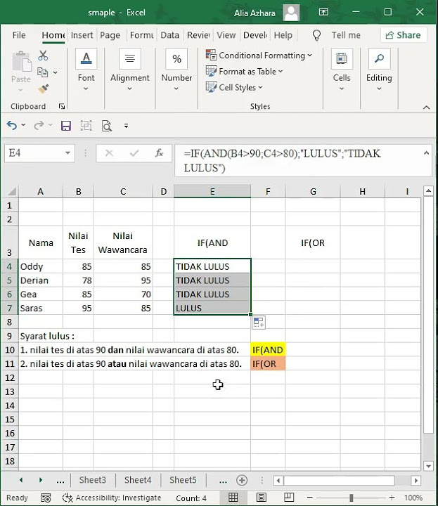 Latihan Excel Beda Ifand Dan Ifor Exceltips Excel Exceltest Youtube